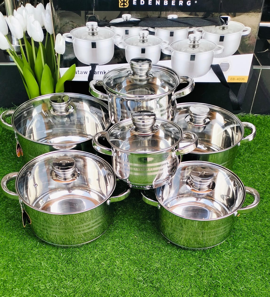 Edenberg 12-Piece Stainless Steel Cookware Set – Superior Households