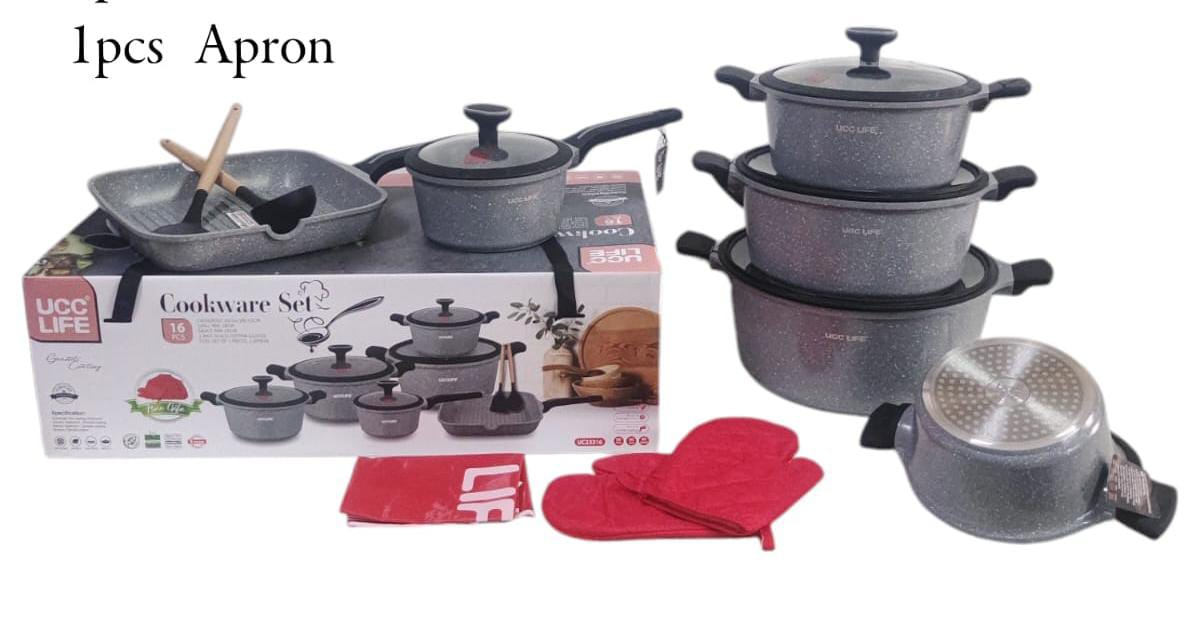 UCC Life 16-Piece Nonstick Cookware Set – Superior Households